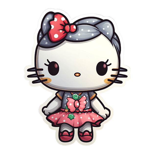 Hello Kitty in Polka Dot Pink Tutu DTF (direct-to-film) Transfer ...