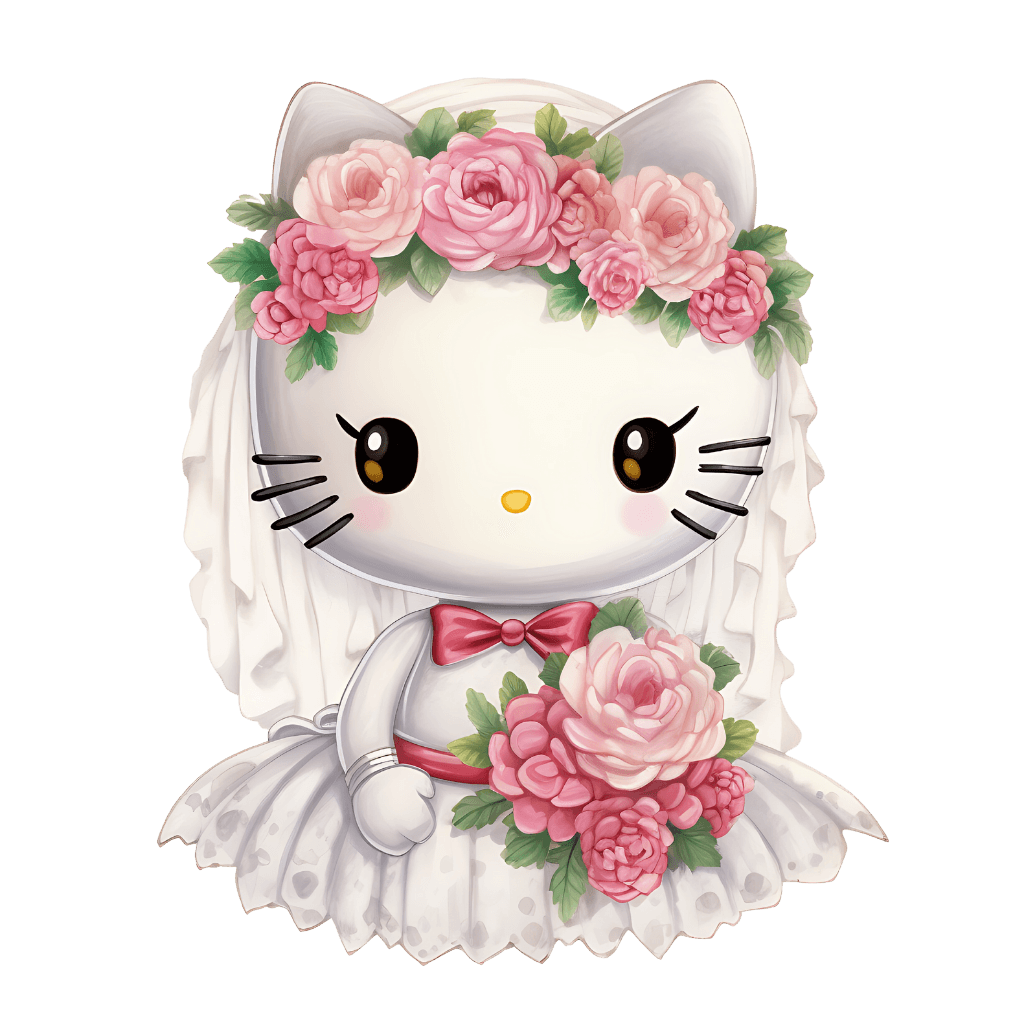 Hello Kitty in Wedding Gown DTF (direct-to-film) Transfer – Twisted ...