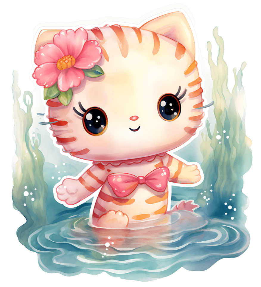 Hello Kitty in the Water DTF (direct-to-film) Transfer – Twisted Image ...