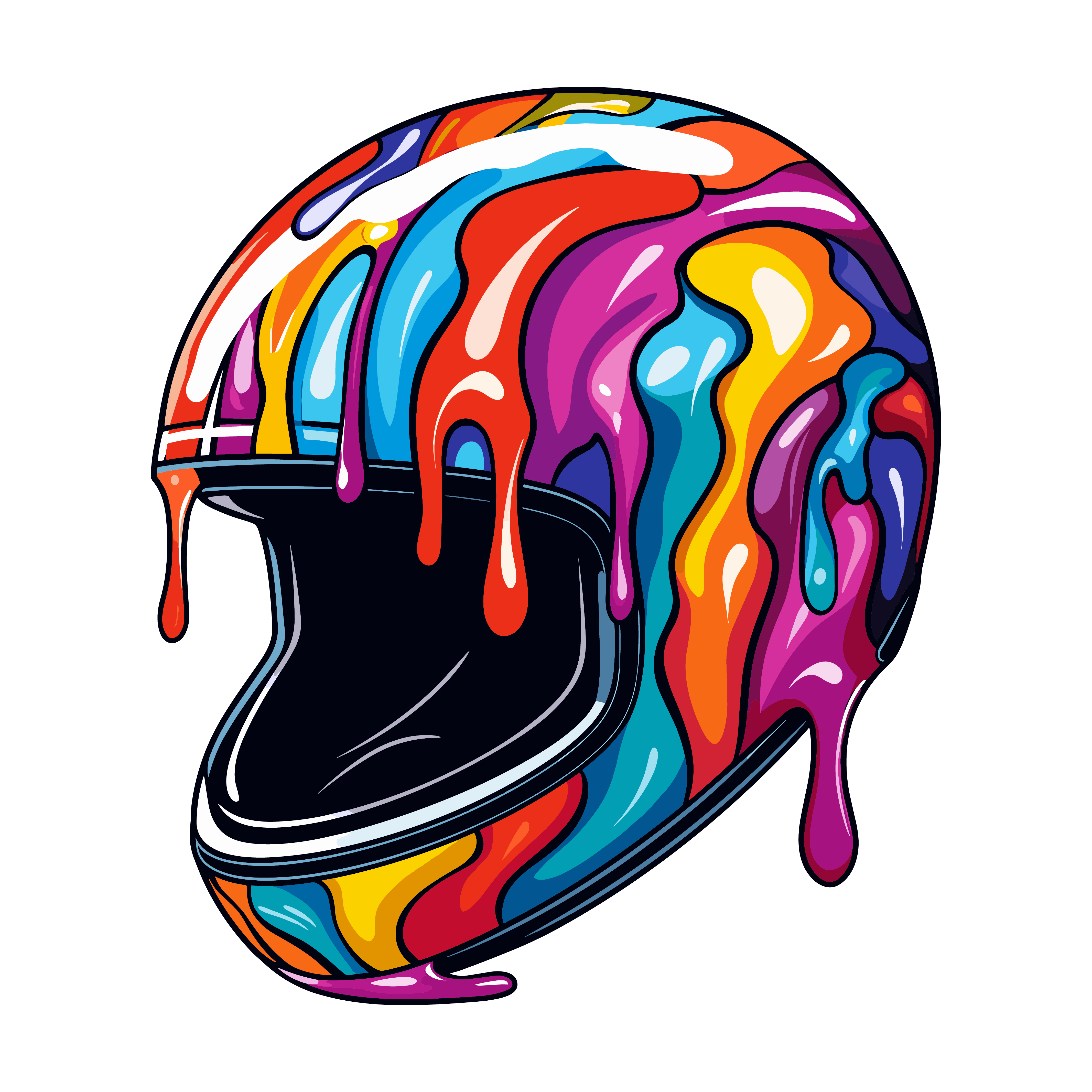 Helmet Color Drip DTF (direct-to-film) Transfer – Twisted Image Transfers