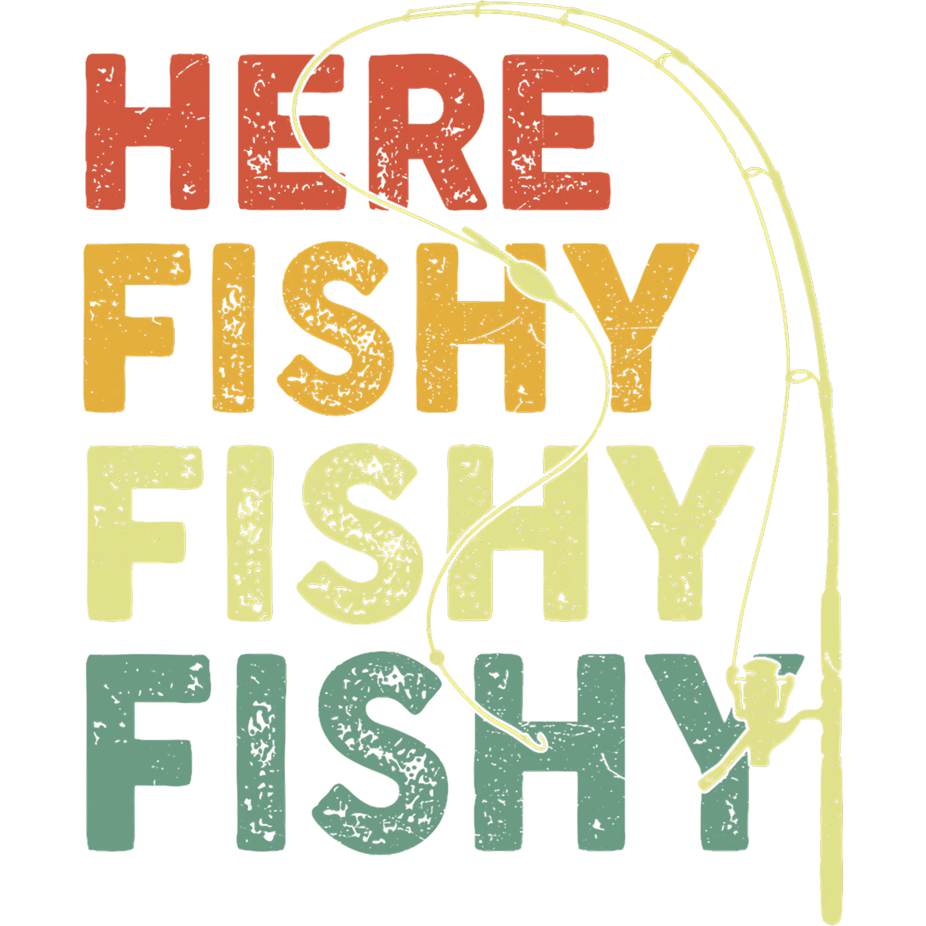 Here Fishy Stacked DTF (direct-to-film) Transfer – Twisted Image Transfers