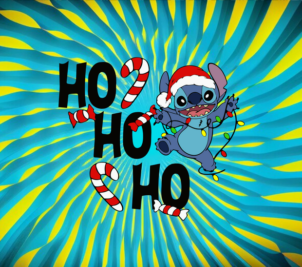 Ho ho ho Candy Canes & Stitch 7 UV-DTF 20 oz Skinny Tumbler Wrap ...