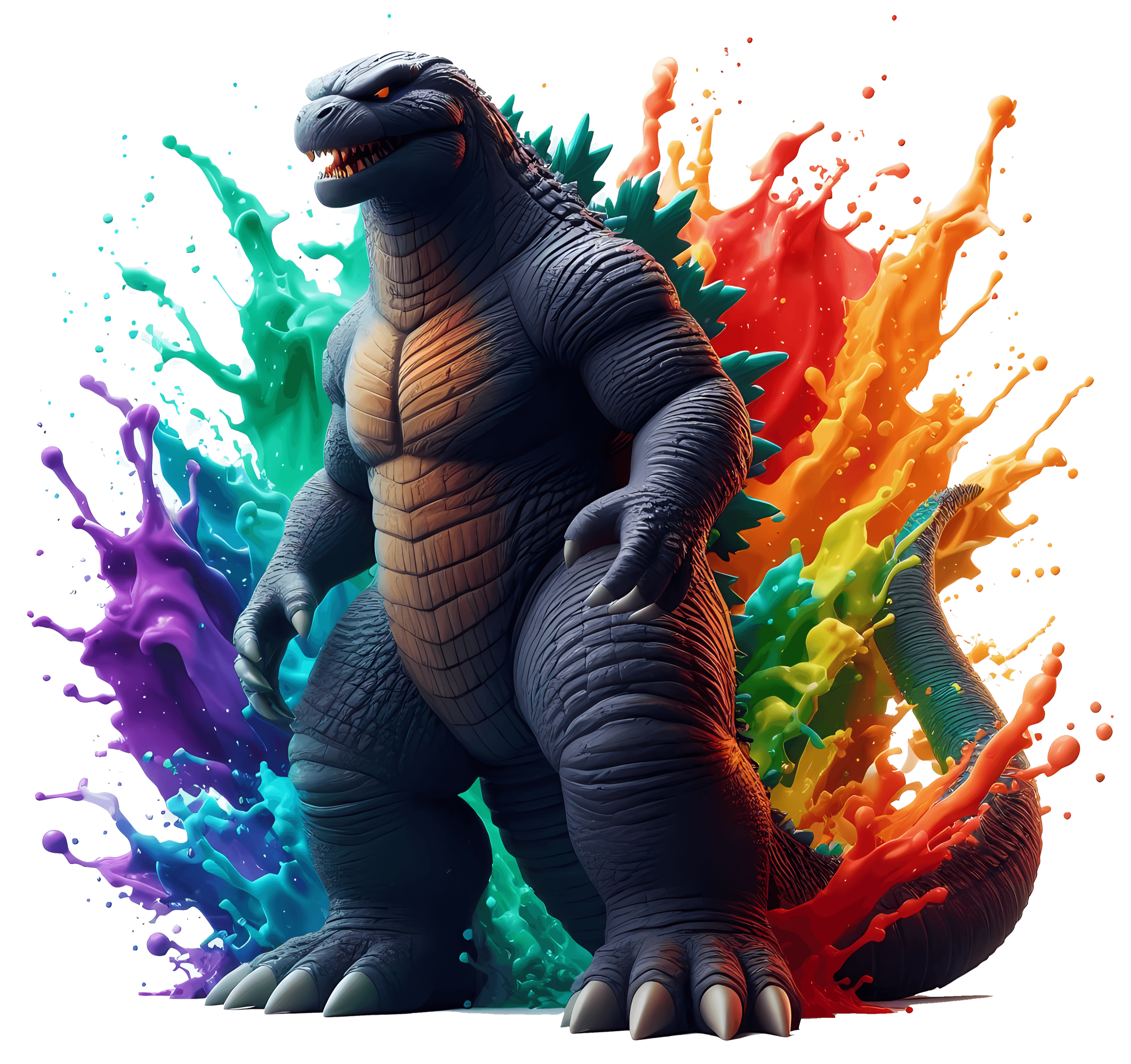 Huge Godzilla Color Drip DTF (direct-to-film) Transfer – Twisted Image ...