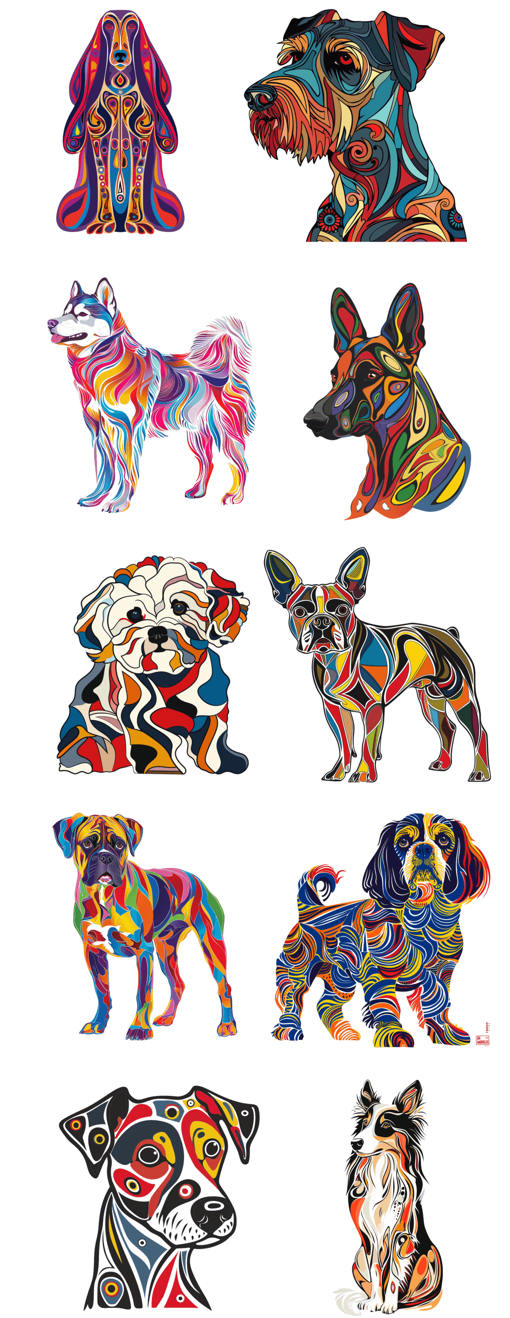 I Color Drip Dogs 60" DTF Direct to Film Ready to Ship Gang Sheet ...