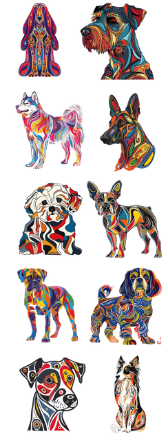 I Color Drip Dogs 60" DTF Direct to Film Ready to Ship Gang Sheet ...