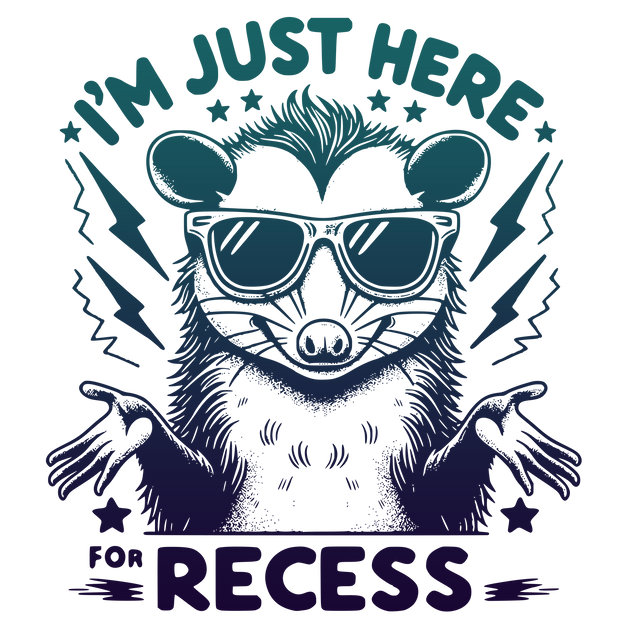 IM JUST HERE FOR RECESS blue DTF (direct-to-film) Transfer – Twisted ...