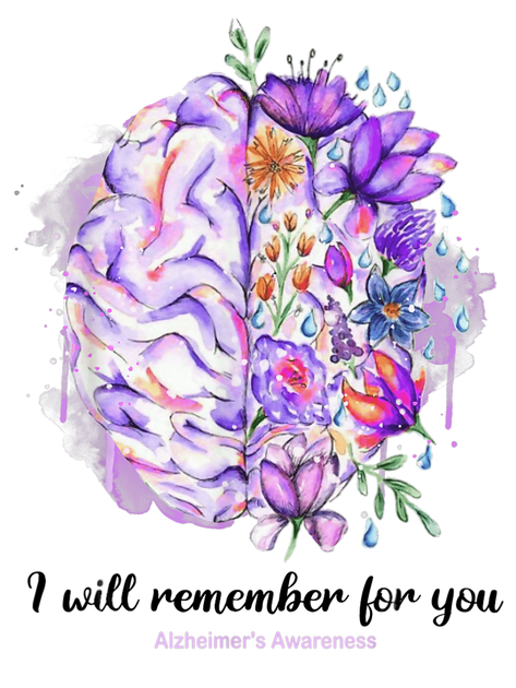 I Will Remember For You Brain Alzheimer's Awareness DTF (direct to film ...