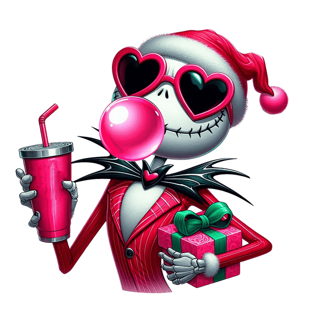 Jack Skellington in Pink Glasses DTF (direct-to-film) Transfer ...