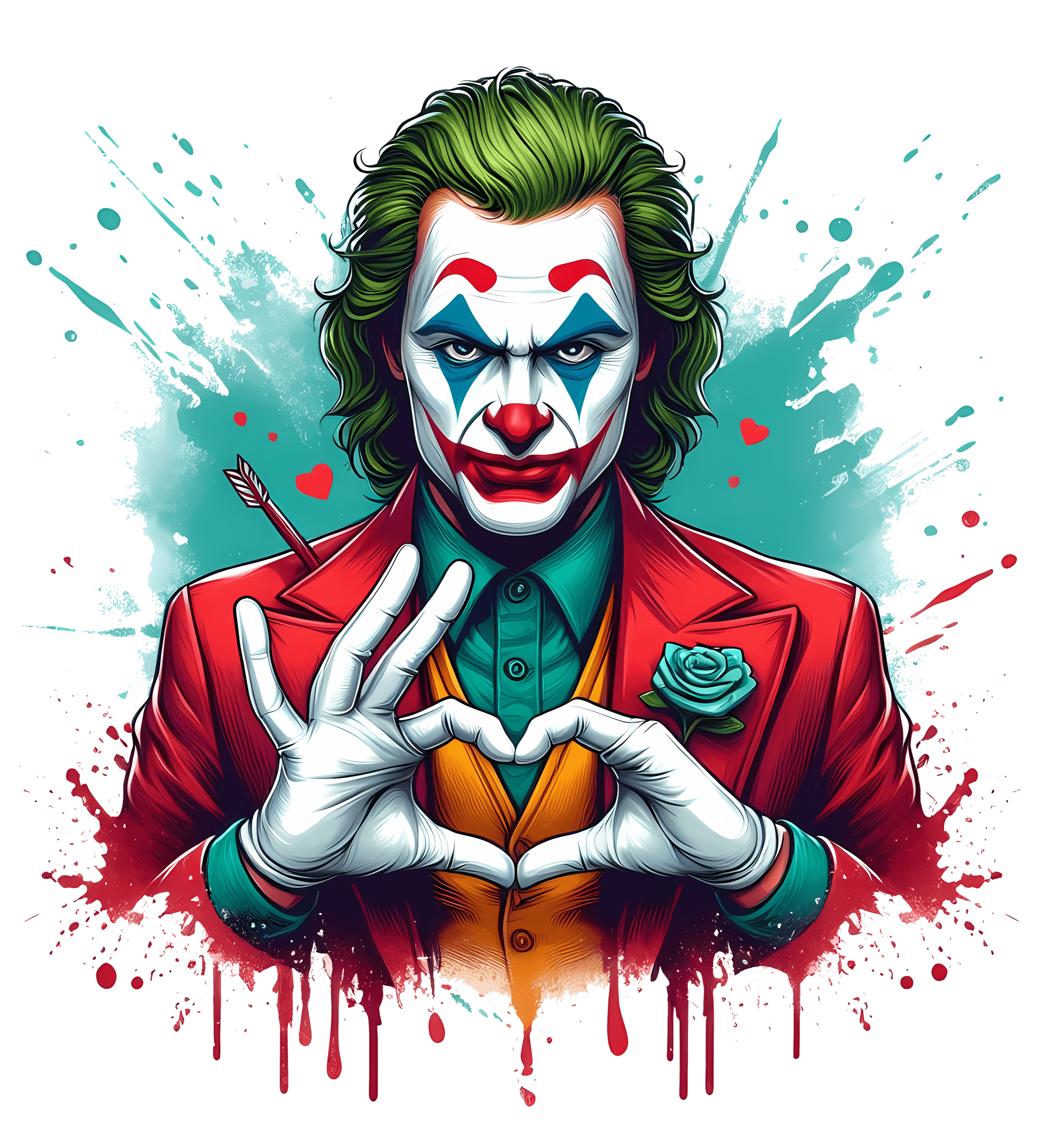 Joker Heart Color Drip DTF (direct-to-film) Transfer – Twisted Image ...