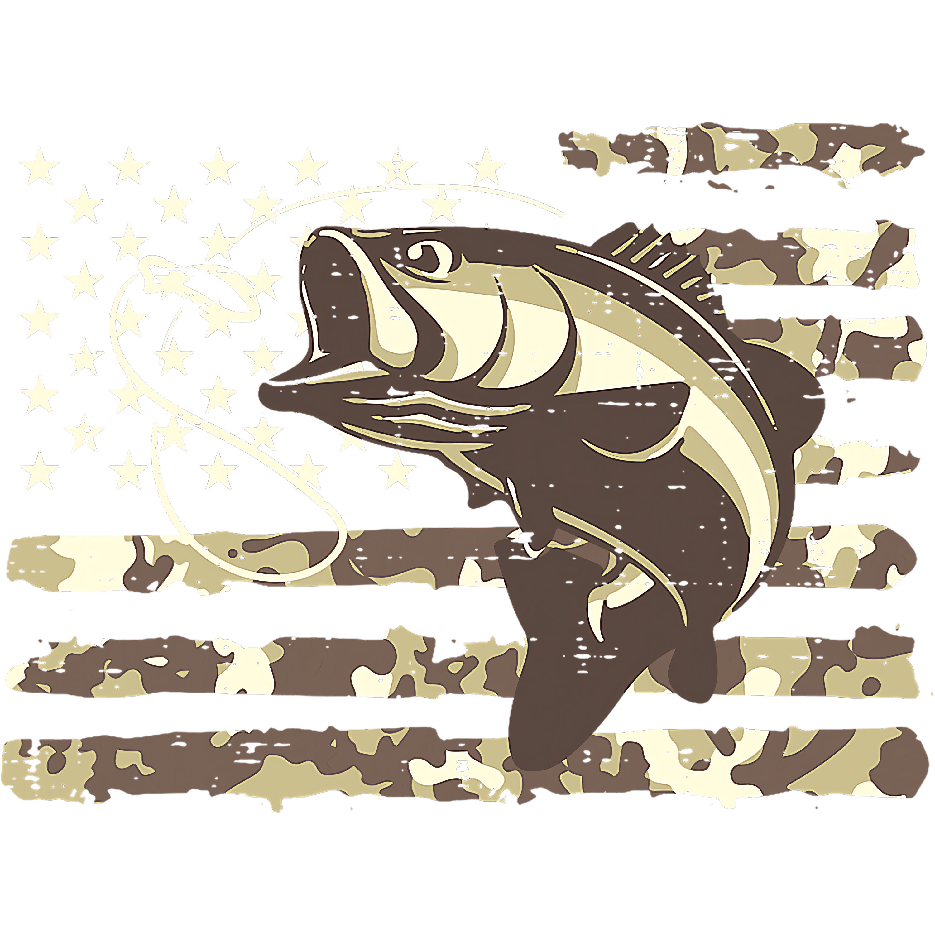 Jumping Fish Camo Flag DTF (direct-to-film) Transfer – Twisted Image ...