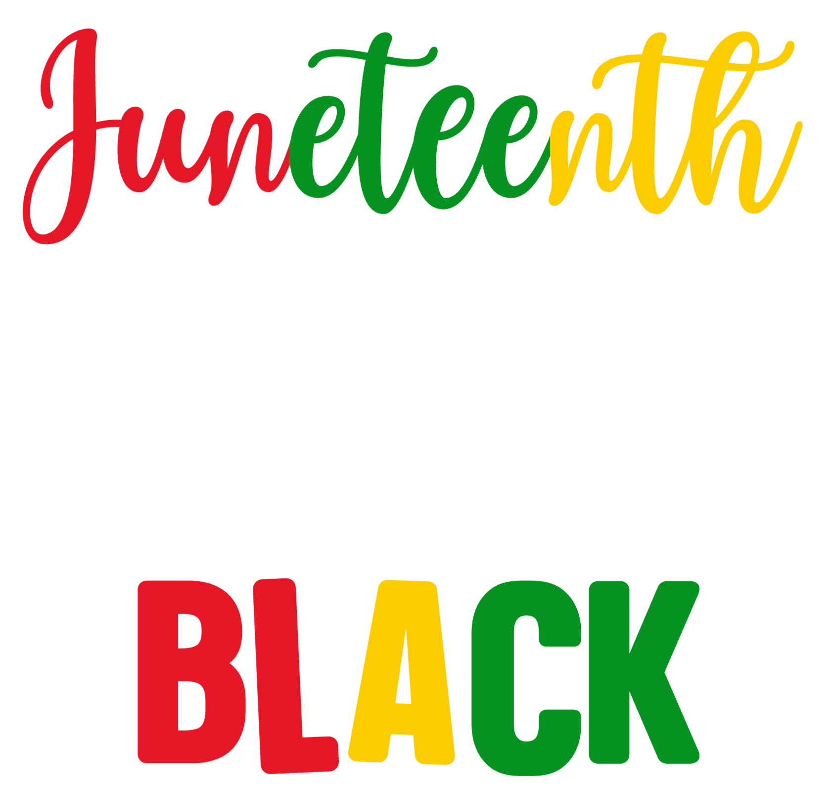 Juneteenth Blackity-White Letters DTF (direct-to-film) Transfer ...