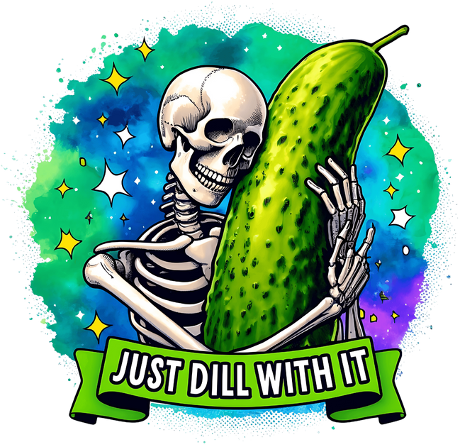 Just Dill with It Pickle & Skeleton DTF (direct-to-film) Transfer ...
