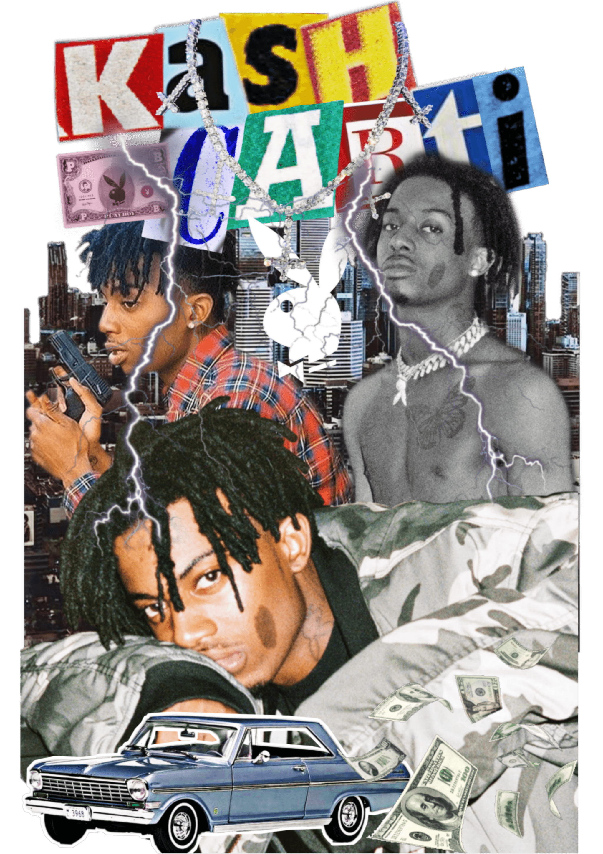 Kash Money & Car DTF (direct-to-film) Transfer – Twisted Image Transfers