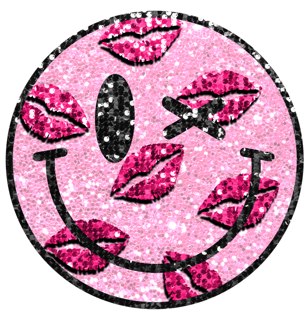 Kissy Smiley Happy Face Valentine's Day DTF (direct-to-film) Transfer ...