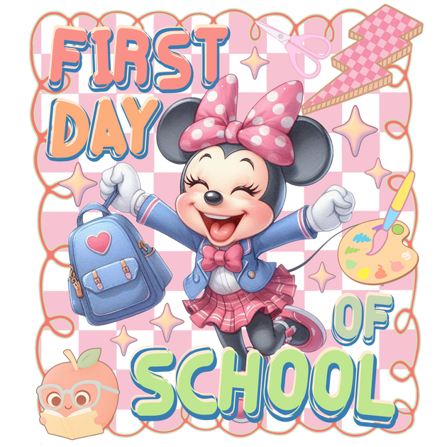 Laughing Minnie Back to School DTF (direct-to-film) Transfer – Twisted Image Transfers