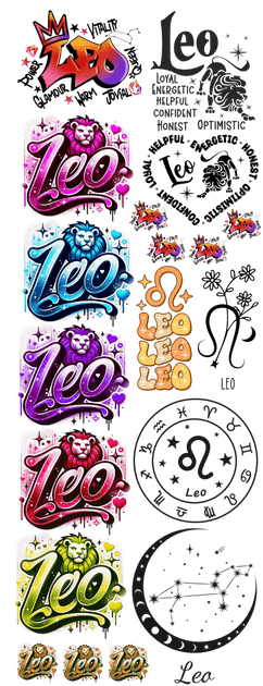 Leo 2 Zodiac 60" DTF Direct to Film Ready to Ship Gang Sheet – Twisted ...