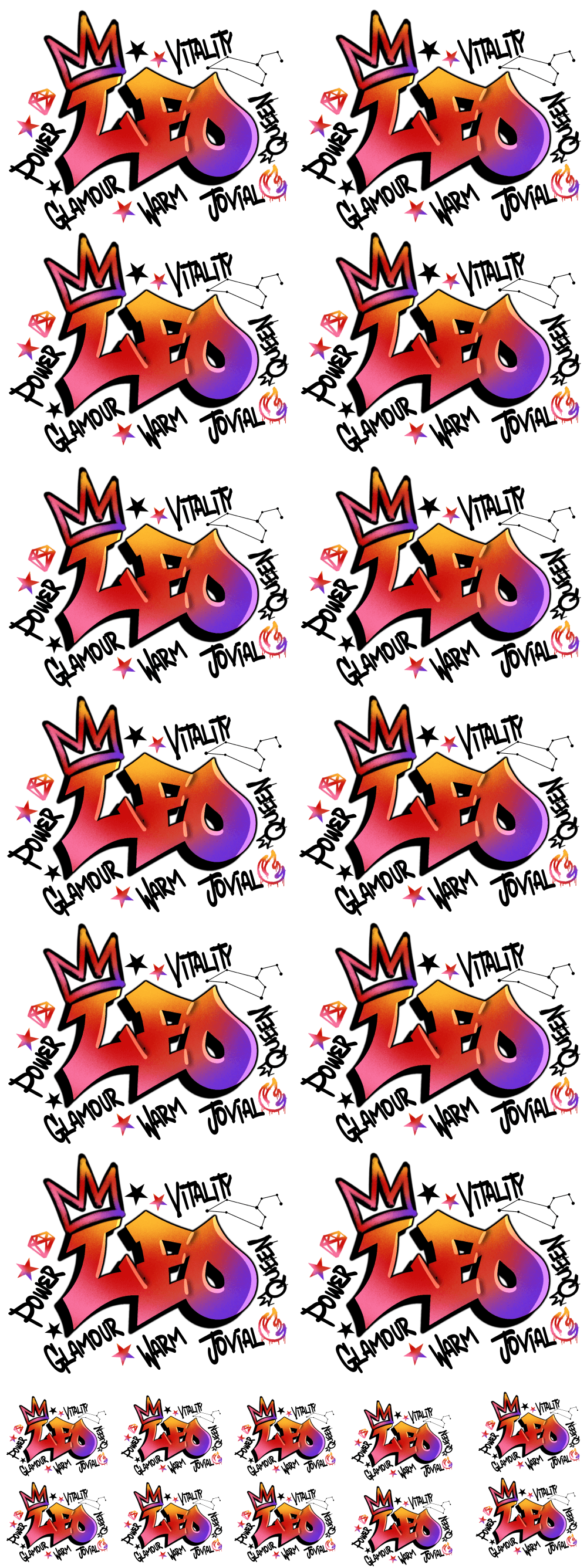 Leo Graffiti 60" DTF Direct to Film Ready to Ship Gang Sheet – Twisted ...