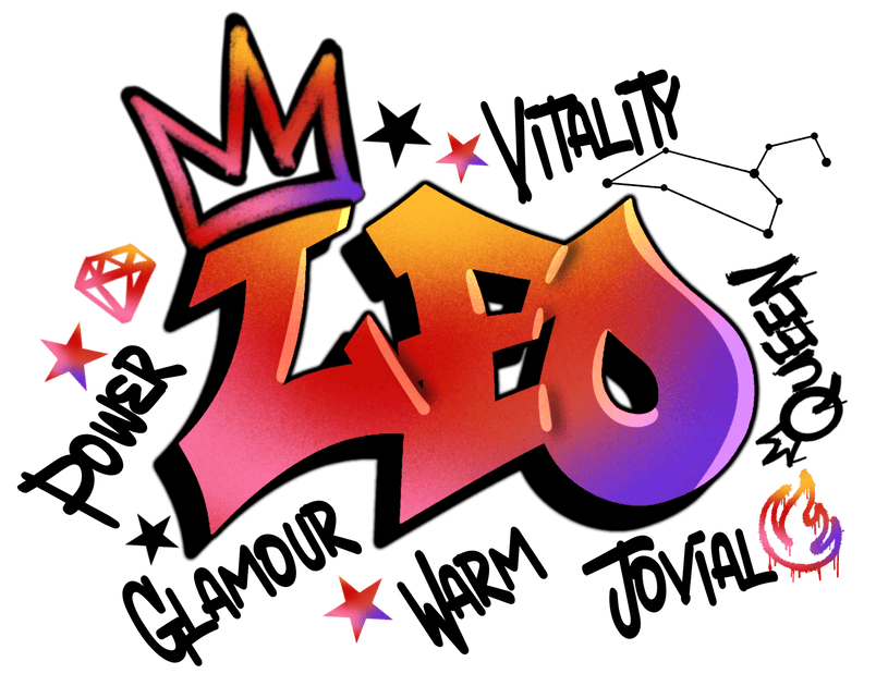 Leo Graffiti Zodiac DTF (direct-to-film) Transfer – Twisted Image Transfers