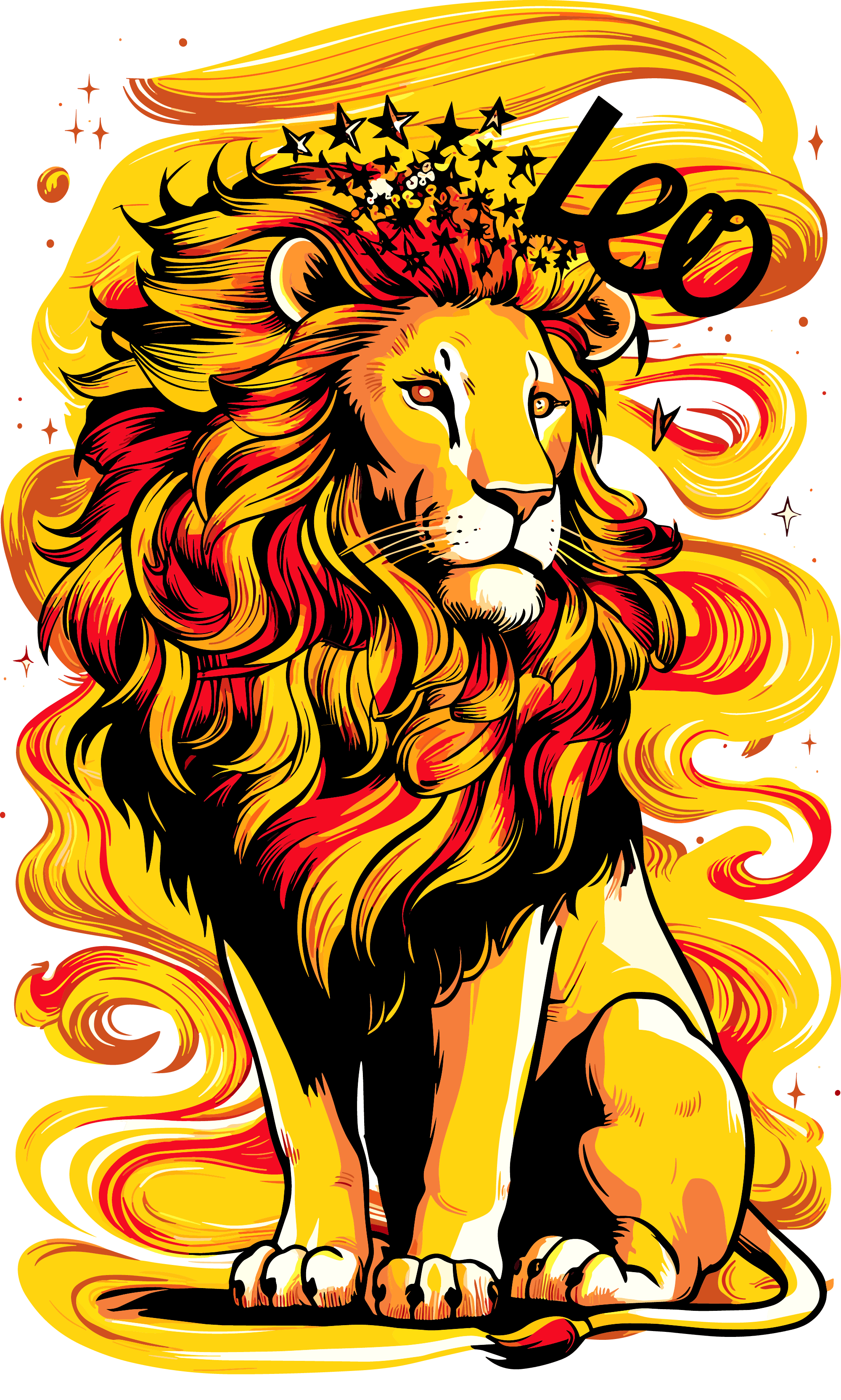 Leo Lion With Stars DTF (direct-to-film) Transfer – Twisted Image Transfers