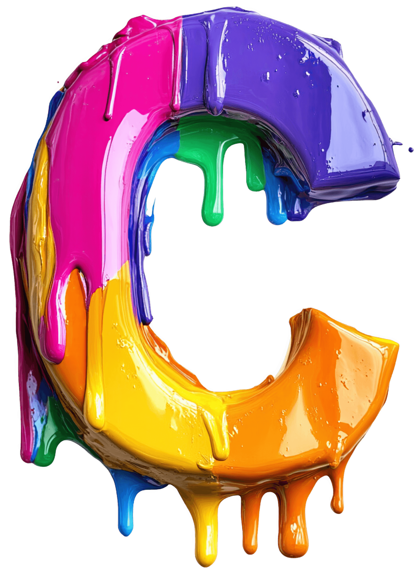 Letter C Color Drip DTF (direct-to-film) Transfer – Twisted Image Transfers