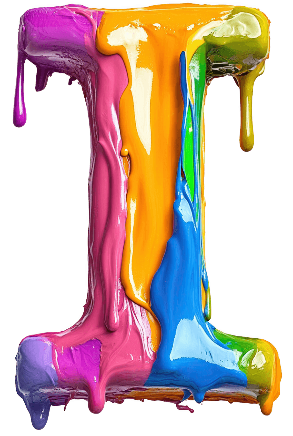 Letter I Color Drip DTF (direct-to-film) Transfer – Twisted Image Transfers