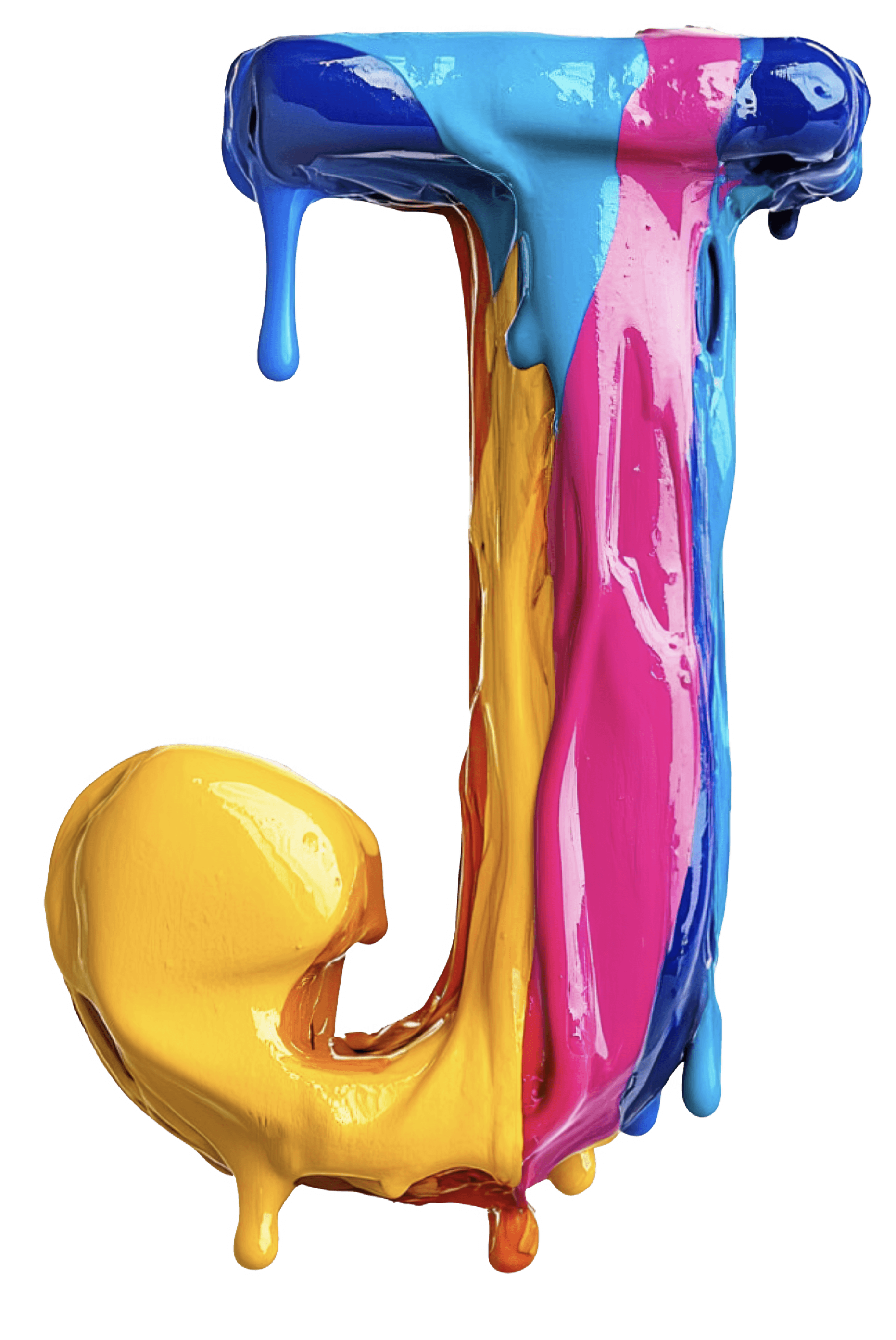 Letter J Color Drip DTF (direct-to-film) Transfer – Twisted Image Transfers