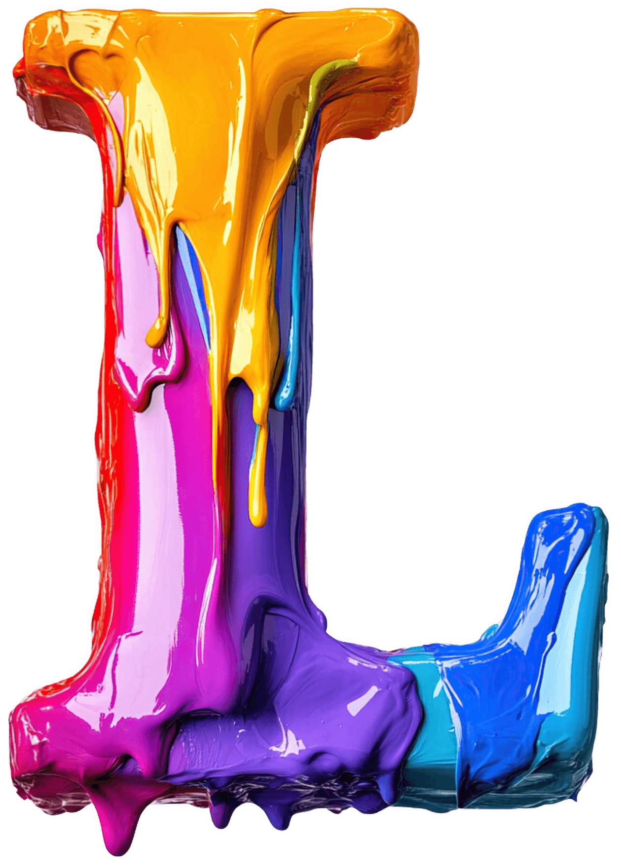 Letter L Color Drip DTF (direct-to-film) Transfer – Twisted Image Transfers