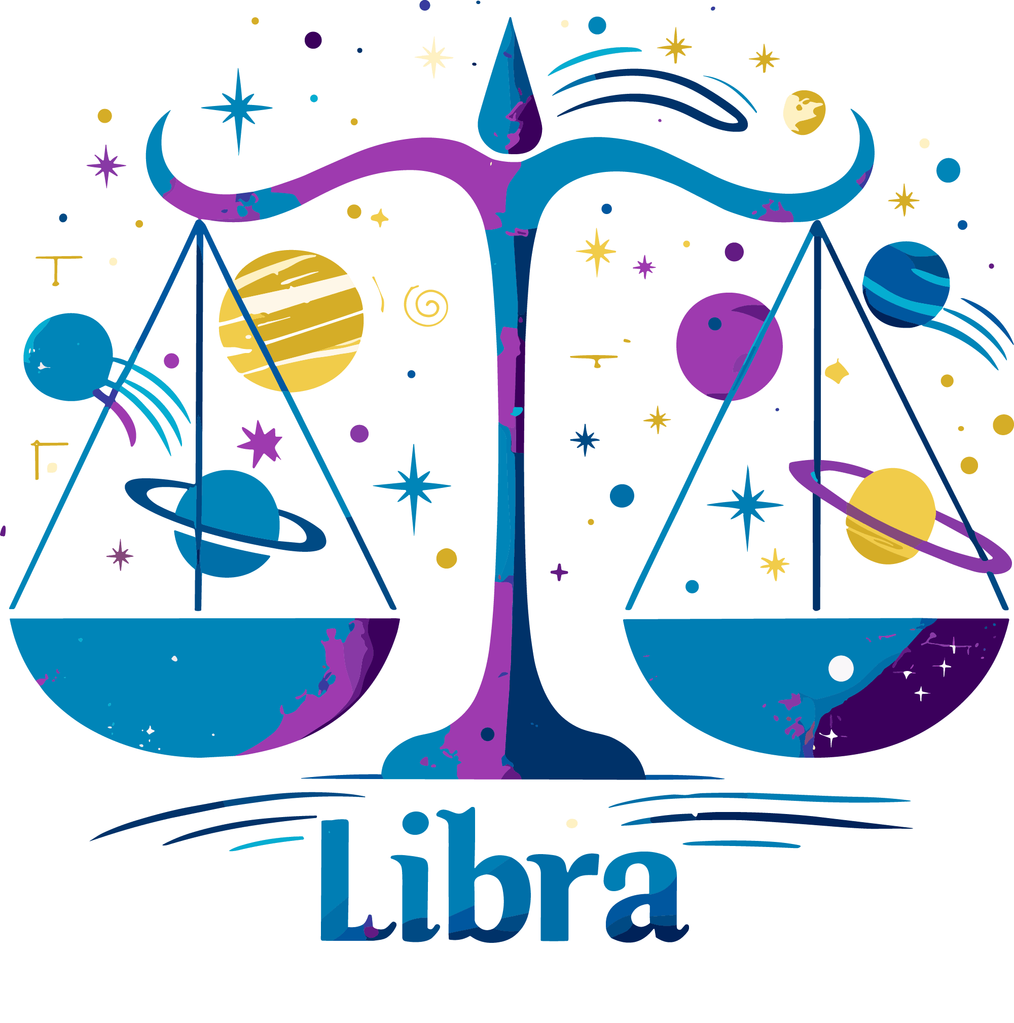 Libra Scale & Planets DTF (direct-to-film) Transfer – Twisted Image ...