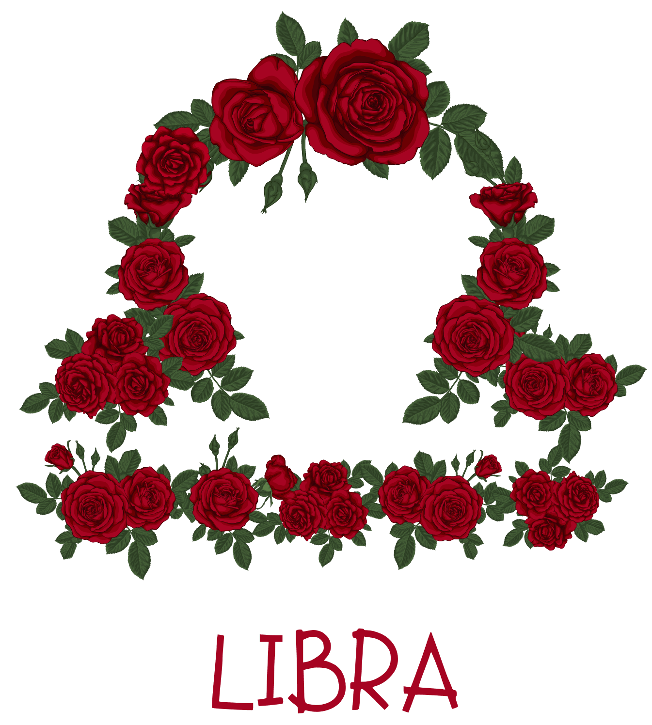 Libra Symbol in Roses DTF (direct-to-film) Transfer – Twisted Image ...