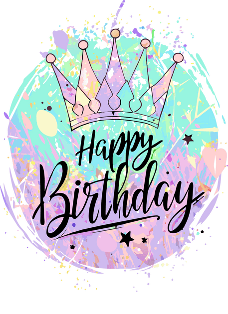 Light Purple Happy Birthday DTF (direct-to-film) Transfer – Twisted ...