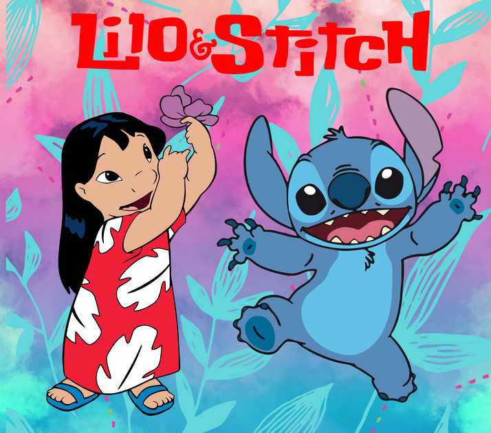 Lilo in Dress & Jumping Stitch 7 UV-DTF 20 oz Skinny Tumbler Wrap ...