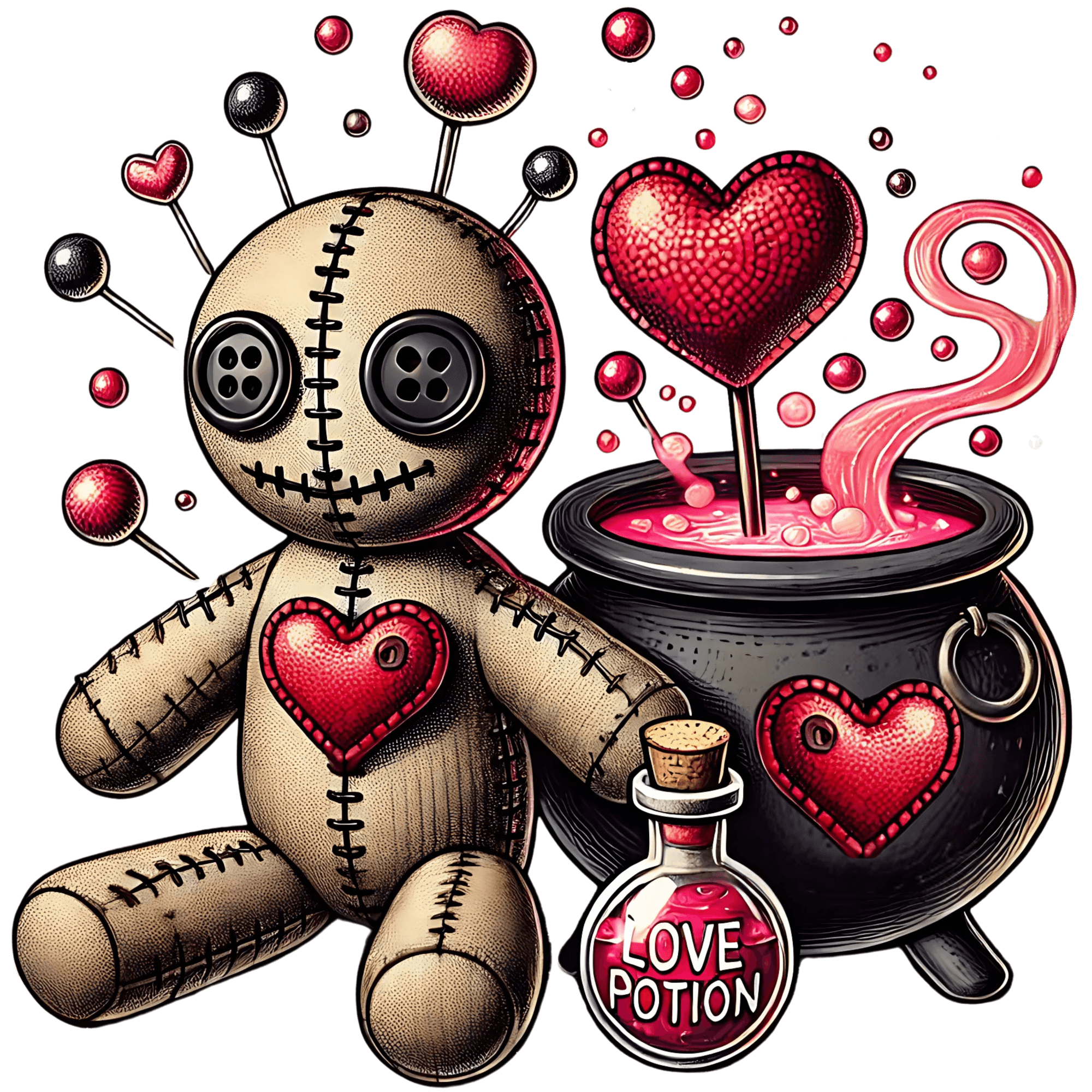 Love Potion Voodoo Valentine DTF (direct-to-film) Transfer – Twisted ...