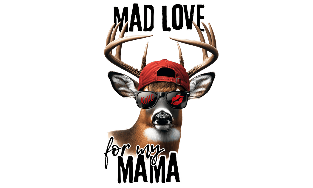 Mad Love For My Wife Buck With Red Cap DTF (direct-to-film) Transfer ...