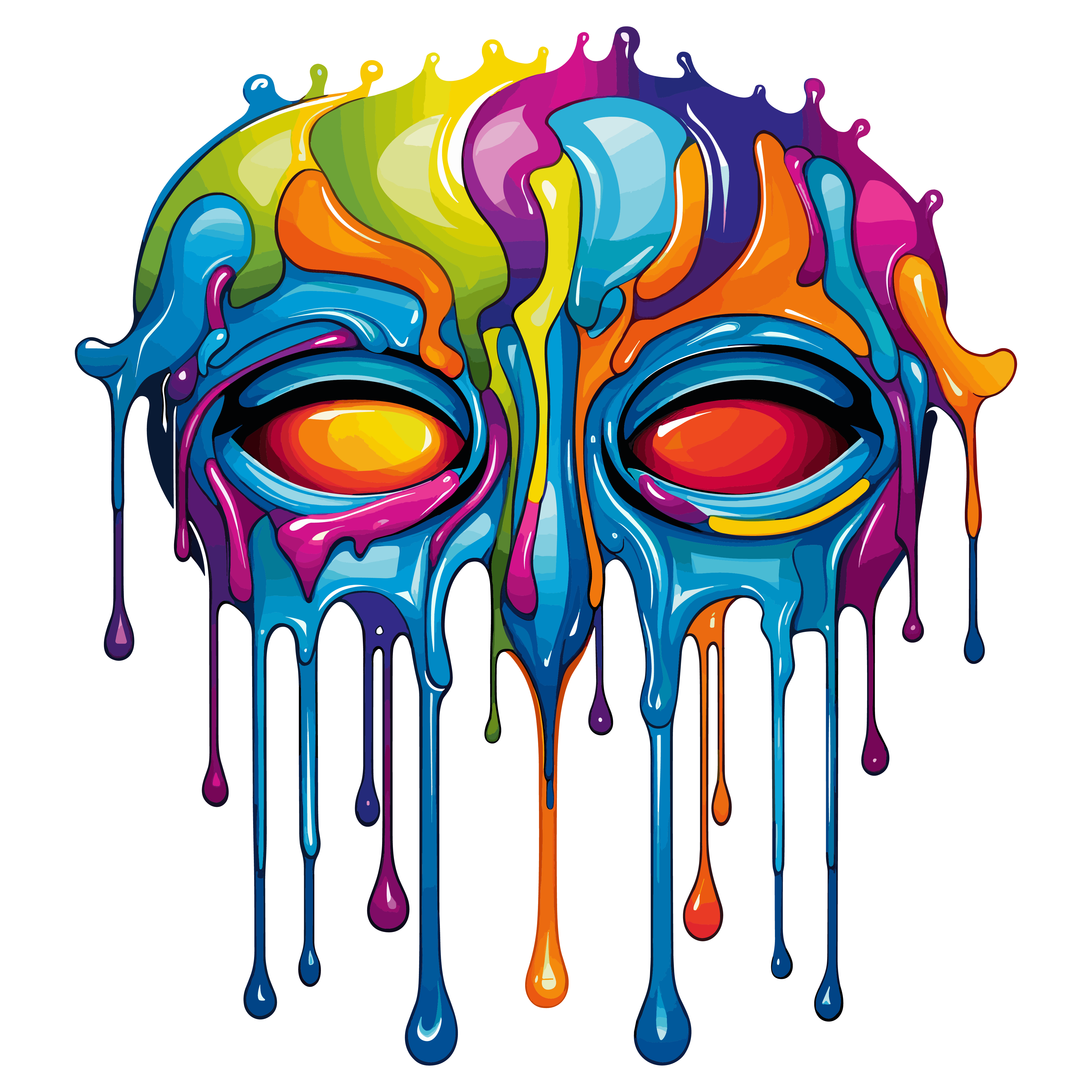 Mask Color Drip DTF (direct-to-film) Transfer – Twisted Image Transfers