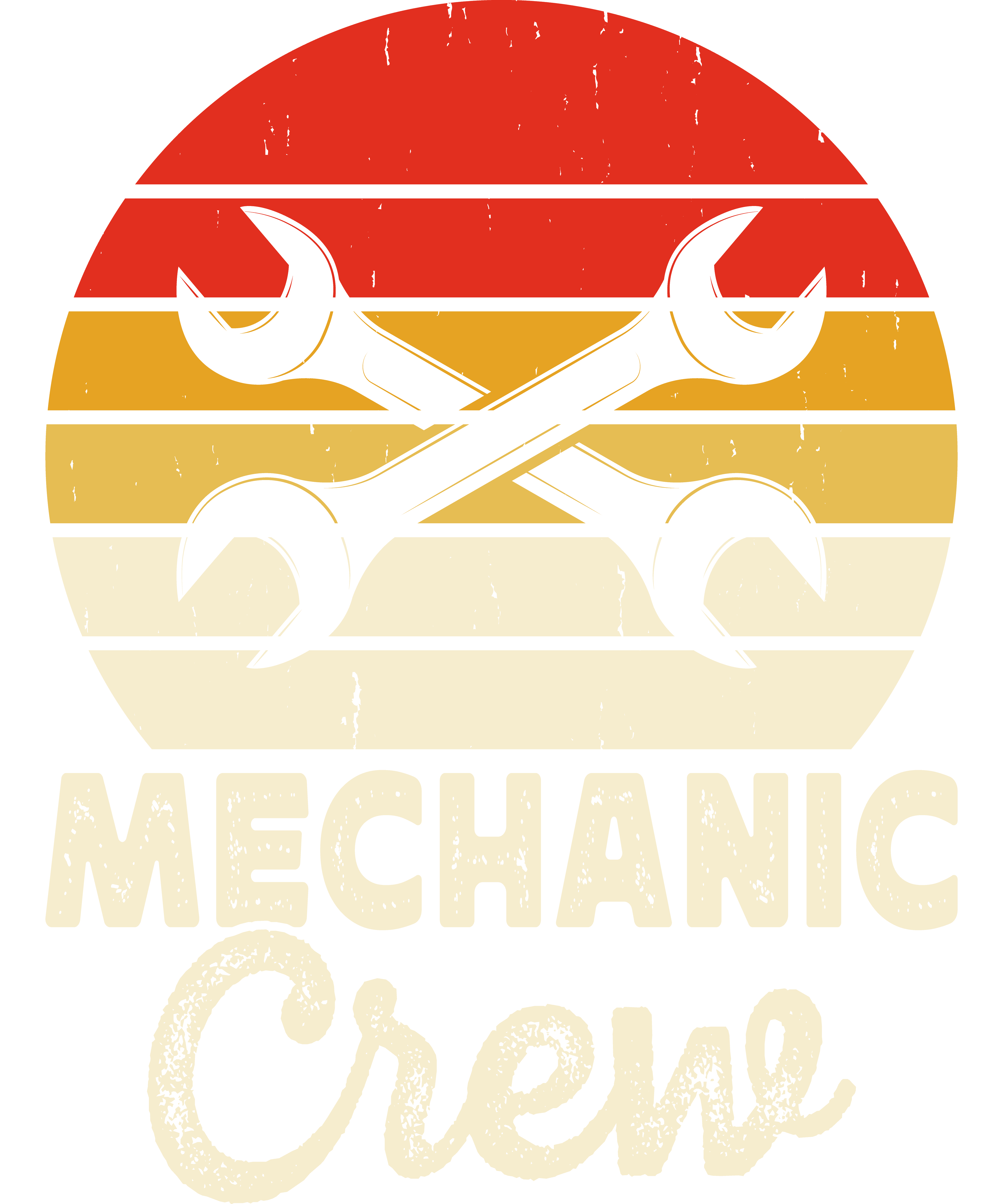 Mechanic Crew Circle of Red & Yellow DTF (direct-to-film) Transfer ...