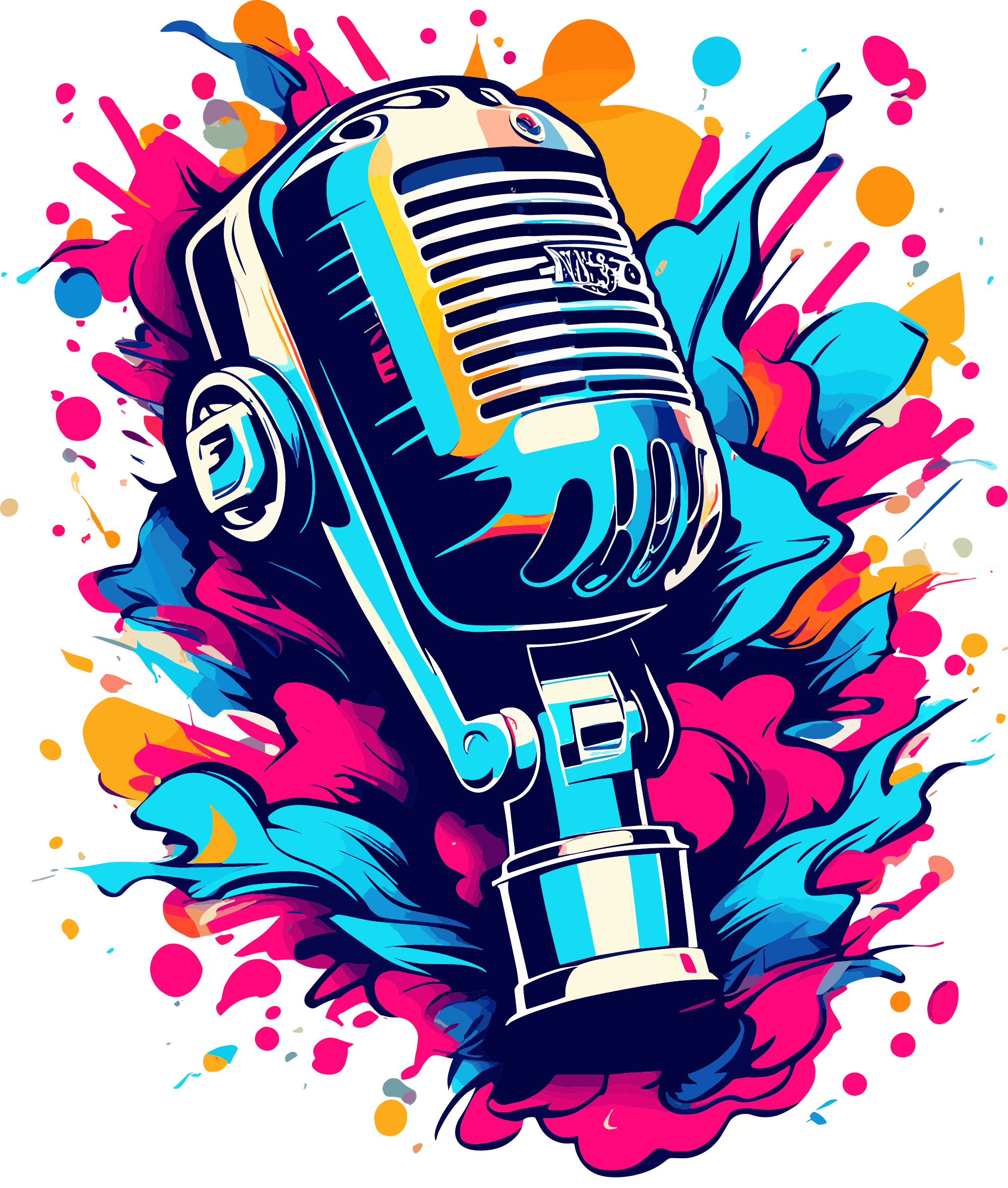 Microphone Color Drip DTF (direct-to-film) Transfer – Twisted Image ...