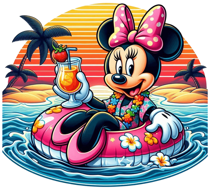 Minnie Beach Floating DTF (direct-to-film) Transfer – Twisted Image ...