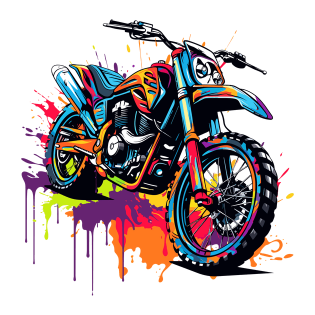 Motorcycle Color Drip DTF (direct-to-film) Transfer – Twisted Image ...