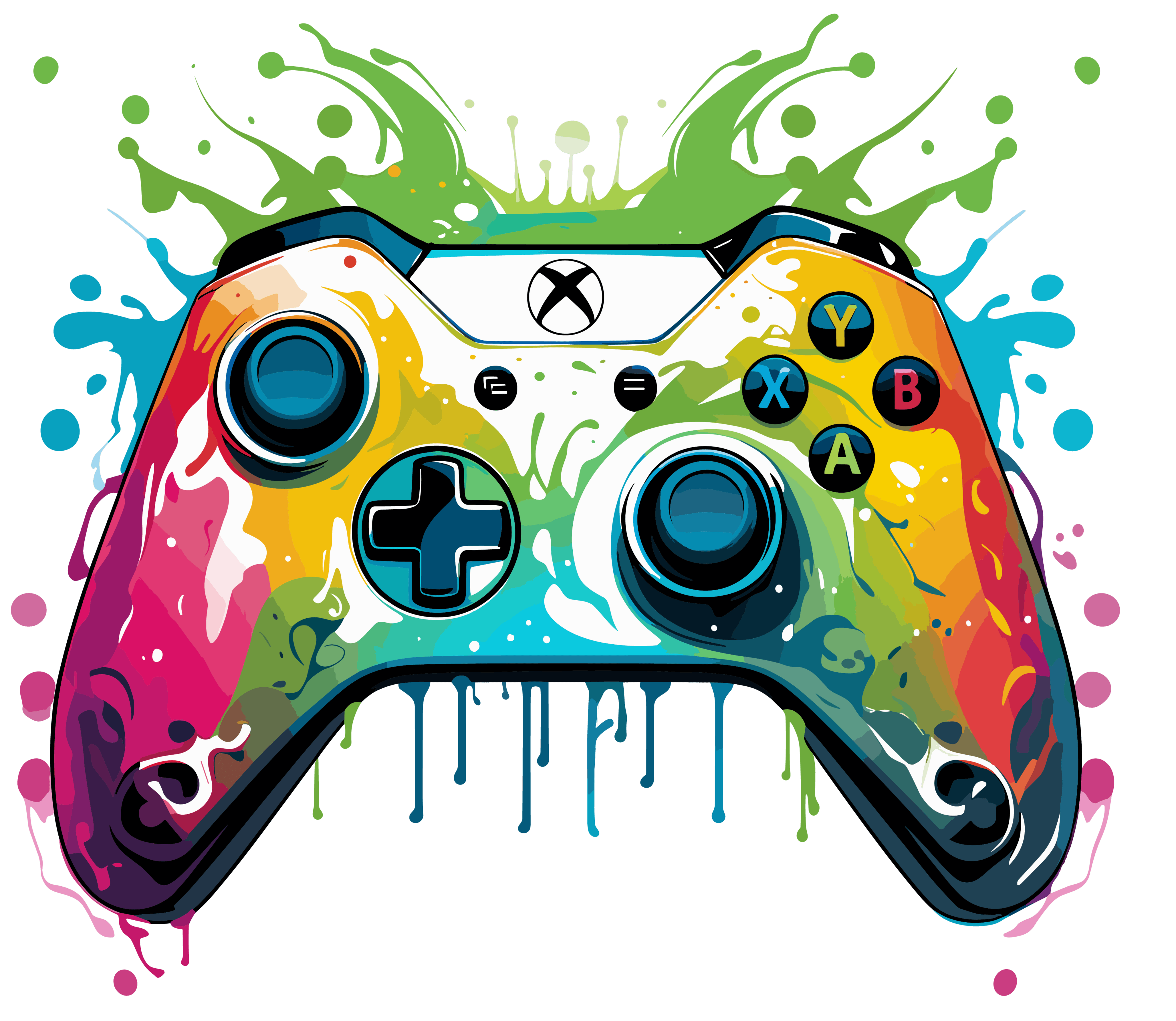 Multicolor Controller Color Drip DTF (direct-to-film) Transfer ...