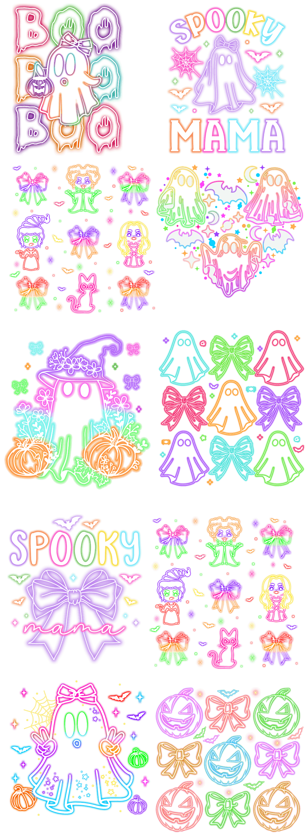 Neon Halloween I 60" DTF Direct to Film Ready to Ship Gang Sheet ...