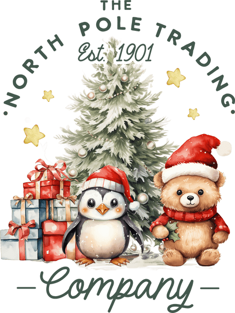 North Pole Trading Company Christmas Est 1901 DTF (direct-to-film ...