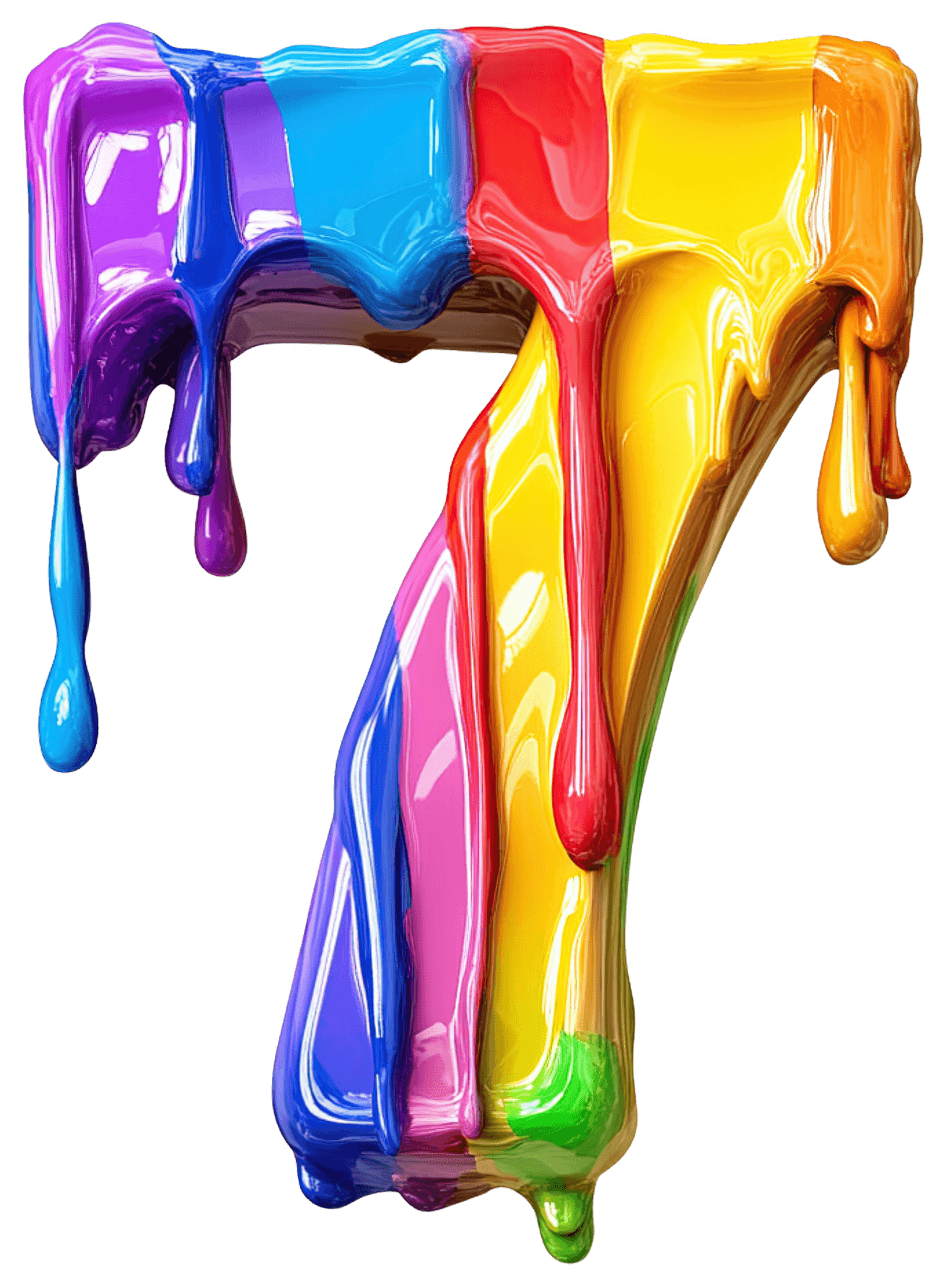 Number Seven Color Drip DTF (direct-to-film) Transfer – Twisted Image ...