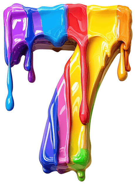 Number Seven Color Drip DTF (direct-to-film) Transfer – Twisted Image ...