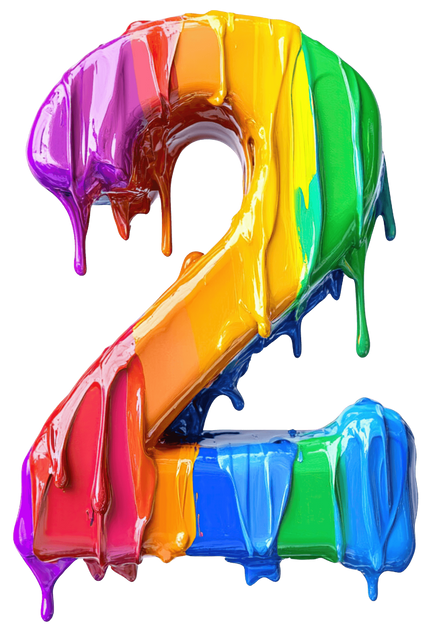 Number Two Color Drip DTF (direct-to-film) Transfer – Twisted Image ...