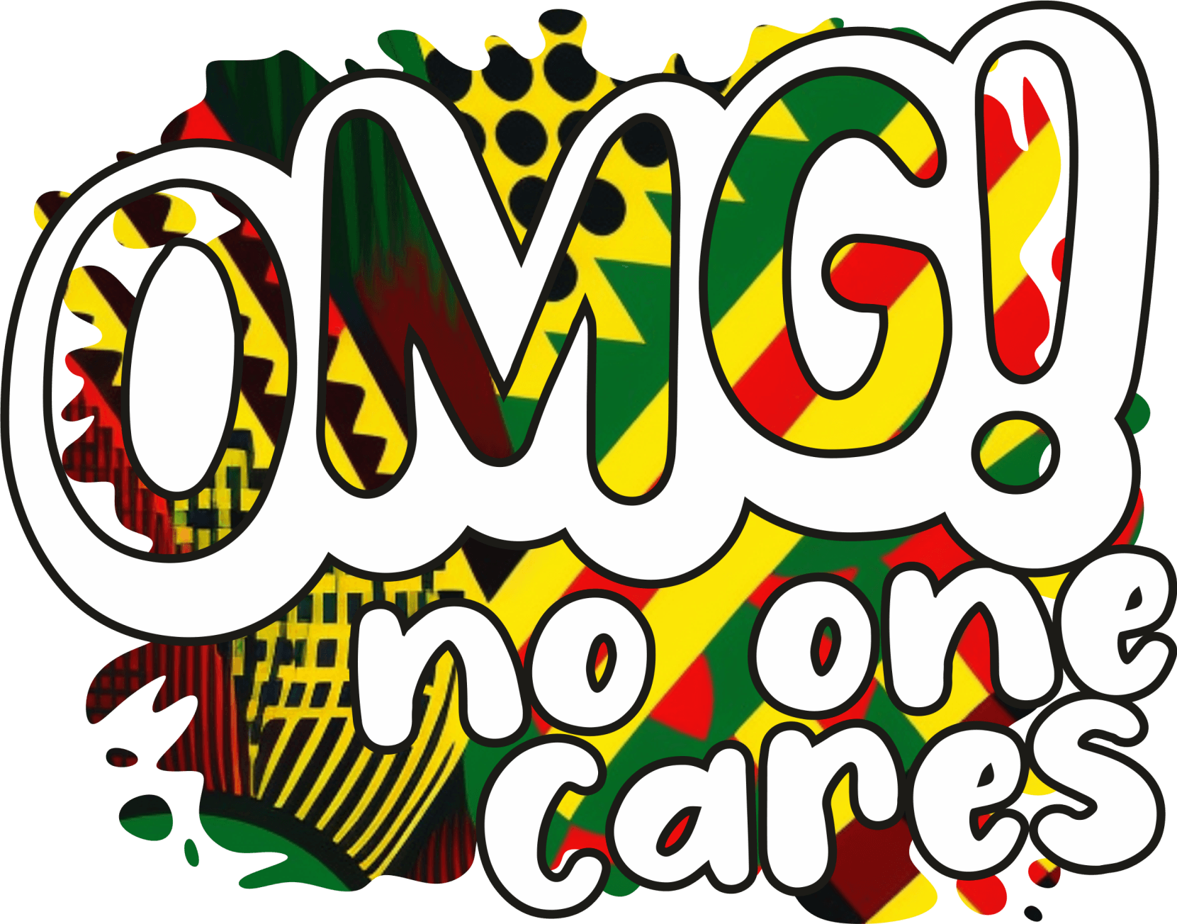 OMG No One Cares Outlined Letters DTF (direct-to-film) Transfer ...