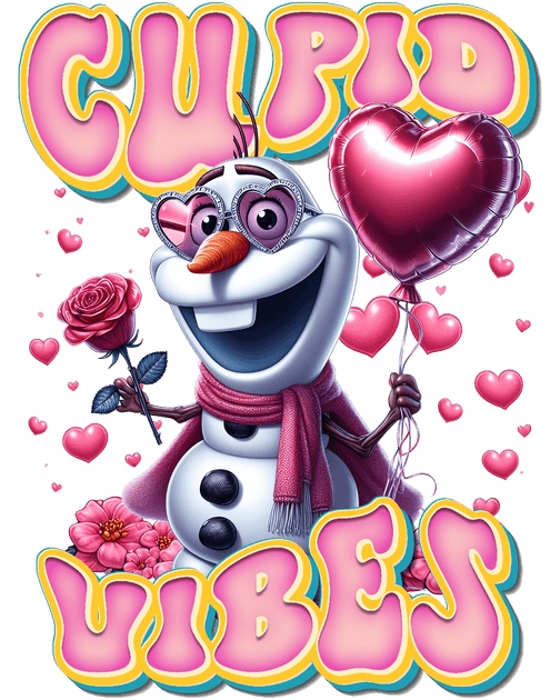 Olaf in Pink Cupid Vibes DTF (direct-to-film) Transfer – Twisted Image ...