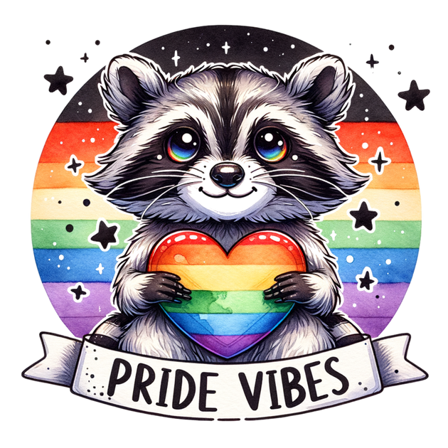 PRIDE VIBES RACCOON DTF (direct-to-film) Transfer – Twisted Image Transfers