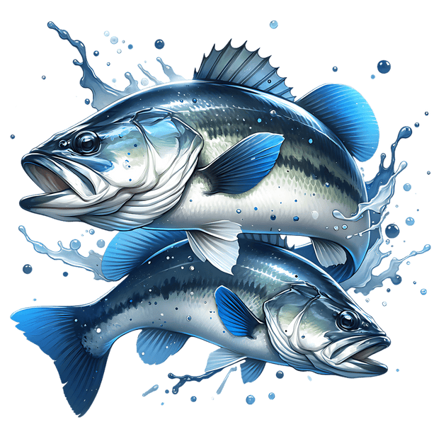 Pair of Blue Fish Color Drip DTF (direct-to-film) Transfer – Twisted ...