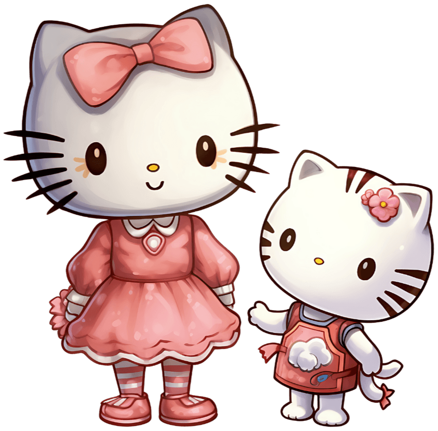 Pair of Hello Kitty in Pale DTF (direct-to-film) Transfer – Twisted ...