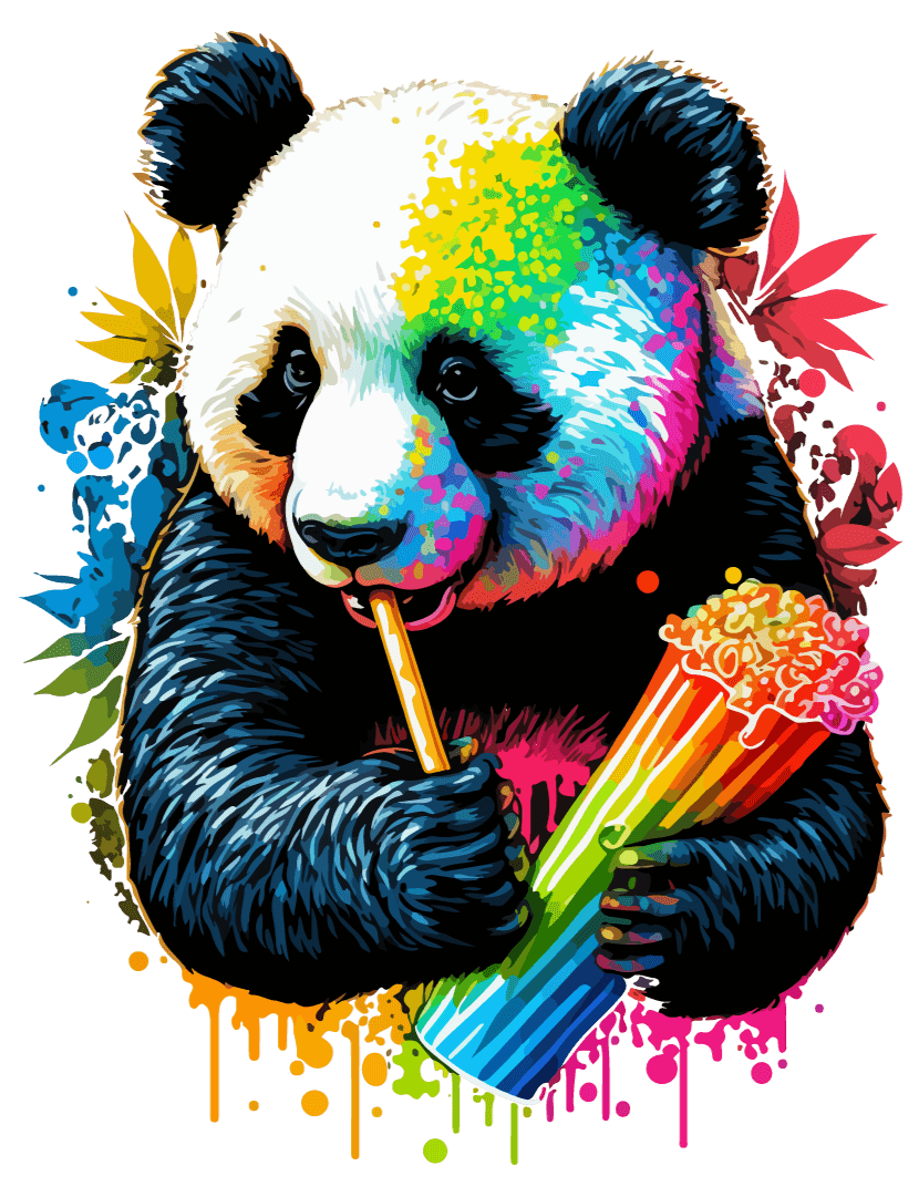 Panda Color Drip DTF (direct-to-film) Transfer – Twisted Image Transfers